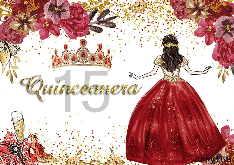 Red And Gold Quinceanera Decorations