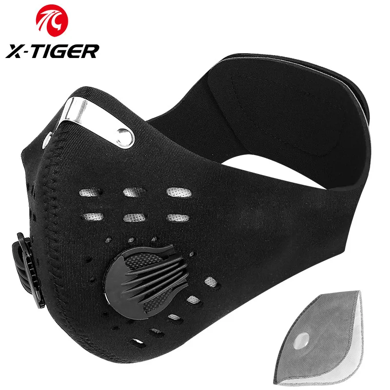 X Tiger Cycling Mask With 1pc Filters Breathable MTB Bike Cycling Face ...