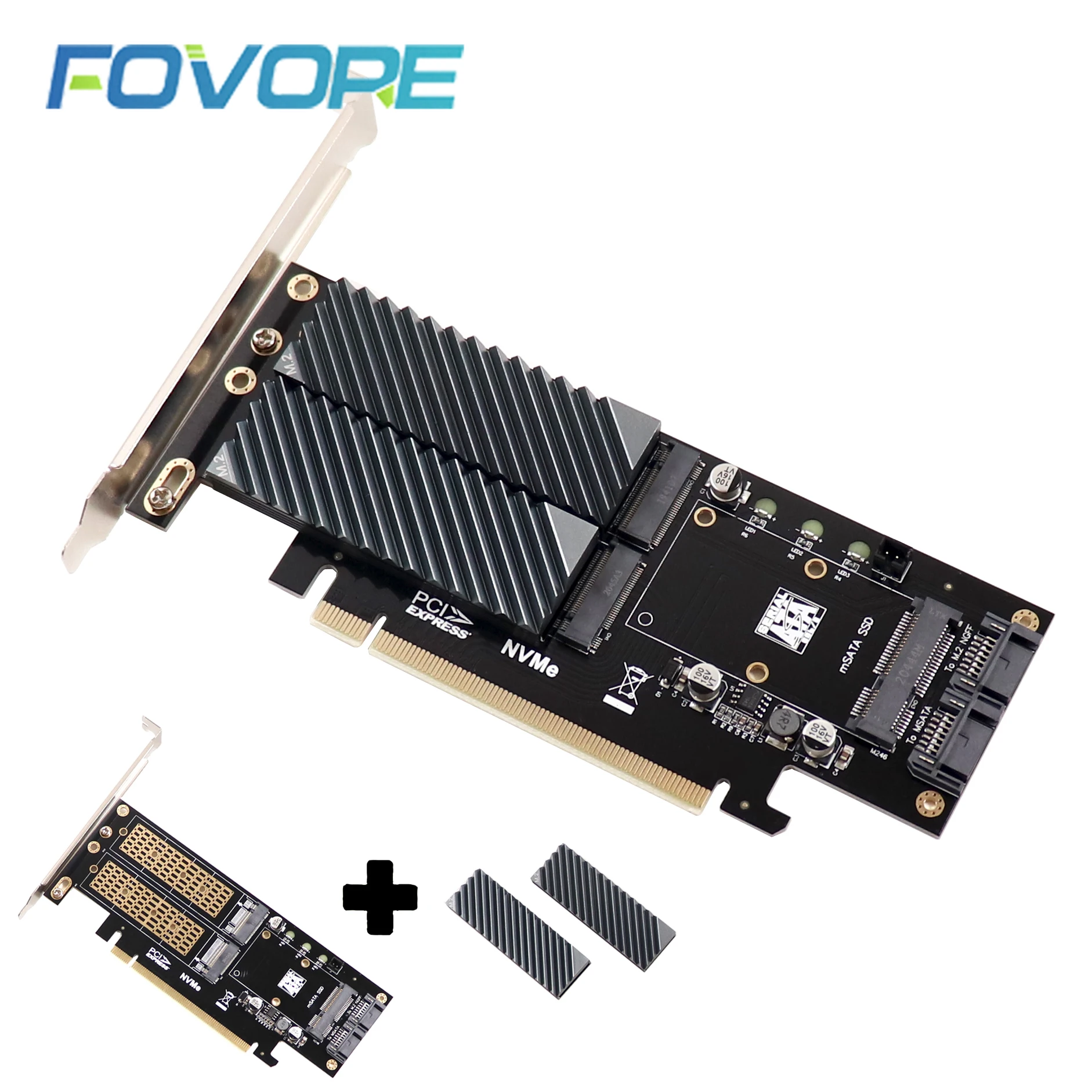 M2 NVMe SSD NGFF to PCIE 3.0 X16 Adapter M Key B Key mSATA PCI Express ...