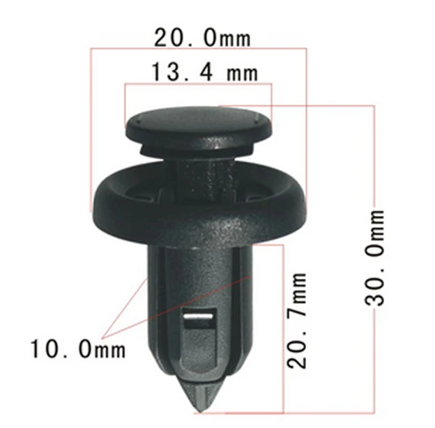 Defensa Delantera 100-Piece 10mm Push Clips Fastener Kit For Honda ...