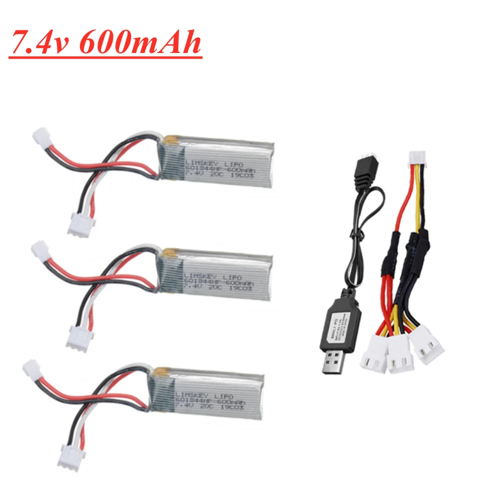 7.4v 600mah Lipo Battery For Wltoys F959 Xk Dhc-2 A600 A700 A800 A430 2 ...