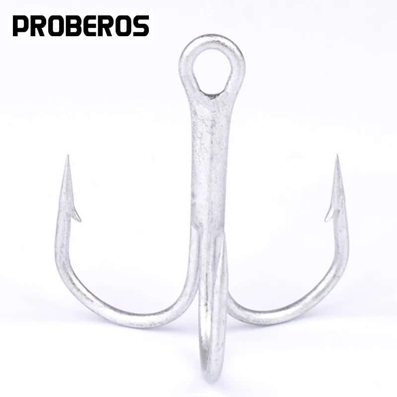 PROBEROS Fishing Hook Treble Hooks 100PCMatte Tin Color Fishing Tackle ...