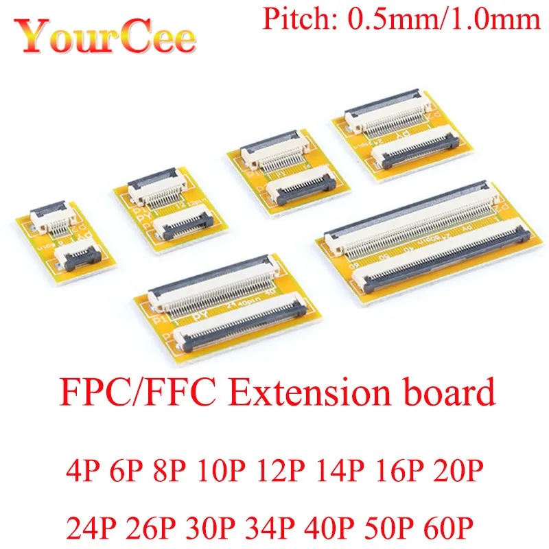5pcs Fpc Ffc Flexible Flat Cable Extension Board With Connector 0.5mm 1 ...