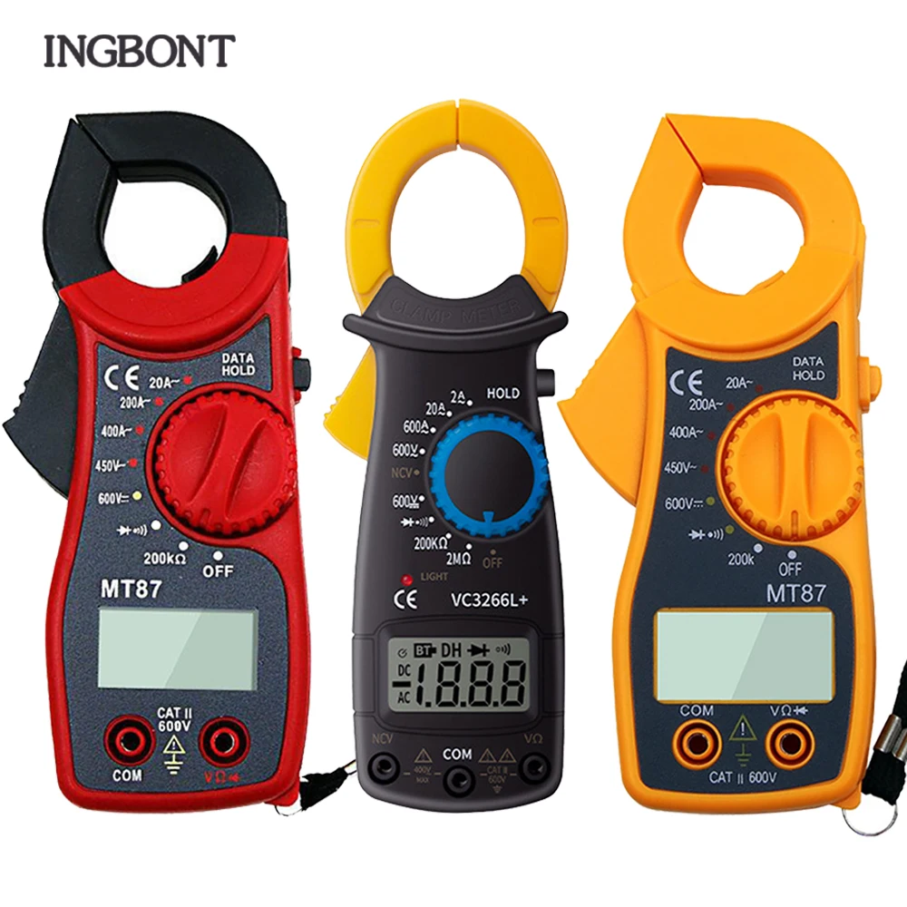 INGBONT-LCD-Digital-Clamp-Meter-AC-DC-Multimeter-Current-Amper ...