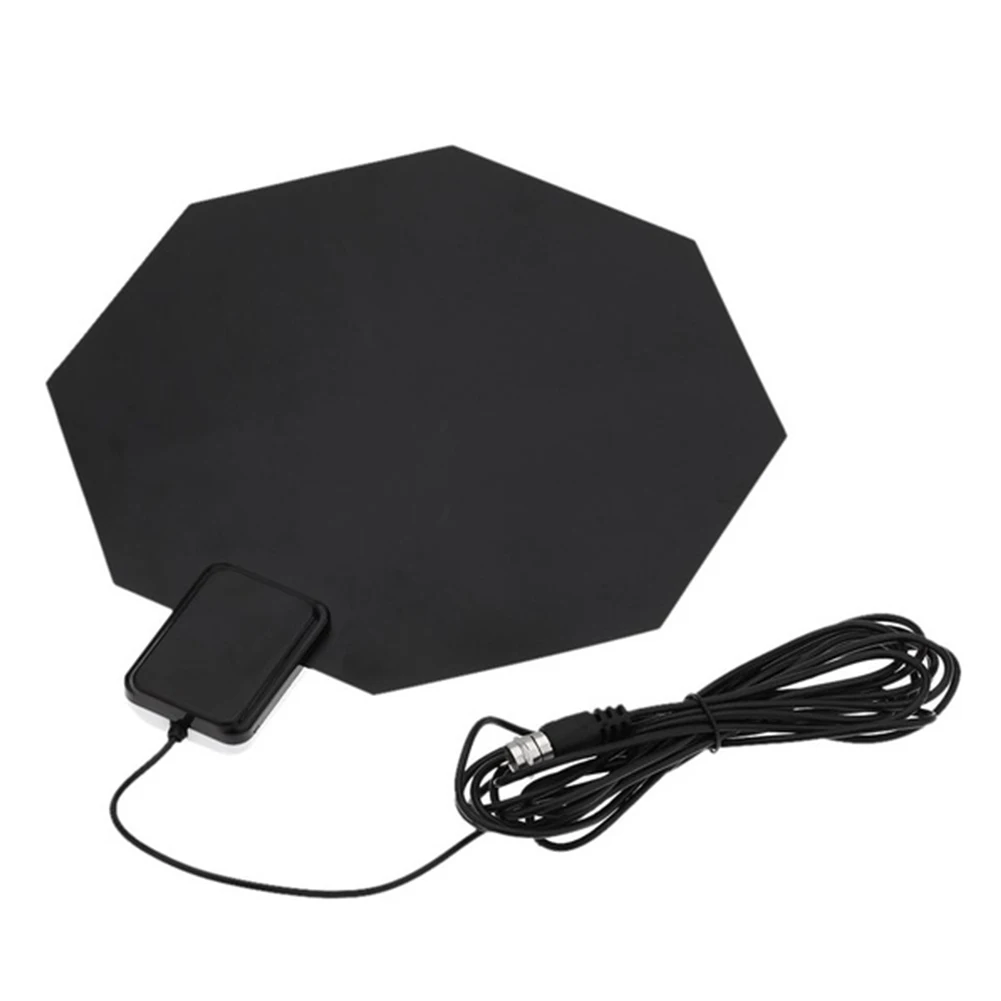 Black Indoor TV HDTV DTV Antenna 1080p Flat Receive Analog UHF Digital ...