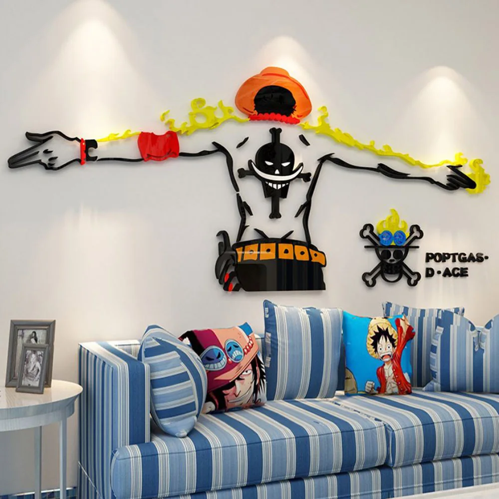 One Piece Portgas D. Ace 3D Acrylic Wall Sticker | One piece ...