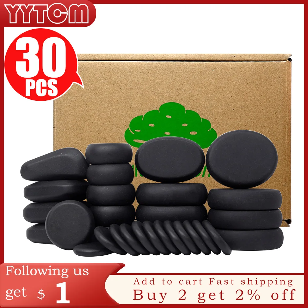 Tontin 30pcs/set Hot Stone Massage Set Spa Massaging Stones Massager ...