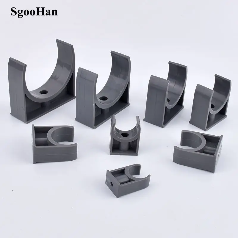 I.D 20-75mm PVC Gray U-shaped Pipe Clamp Plastic Clamp Pipe Holder ...