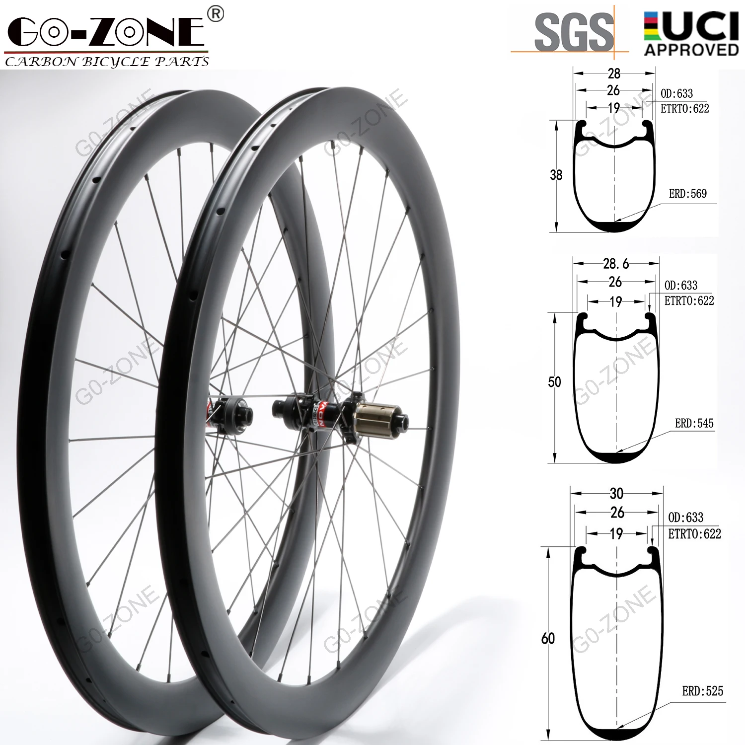 700c Carbon Wheels Disc Brake Novatec 411 412 U Shape 38mm 50mm 60mm Clincher Tubeless Center ...