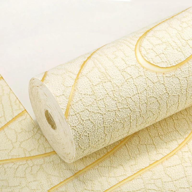 Embossed Striped 3d Abstract Flocking Non-woven Wallpaper For Bedroom ...