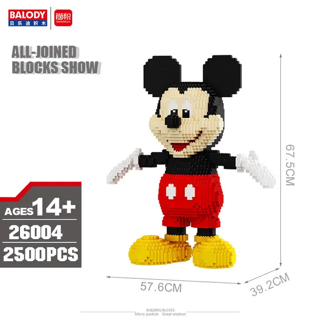 Disney Mickey Mouse Building Blocks Big 67cm 2500pcs+ 3D Model Classic ...