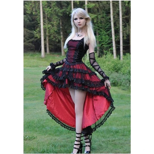 Black And Red Gothic Prom Dresses
