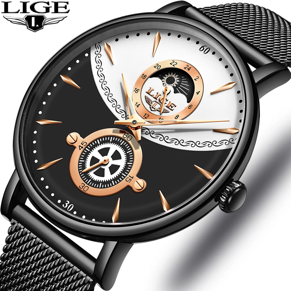 ¡Novedad de 2020! Reloj de moda LIGE para hombres de marca superior ...