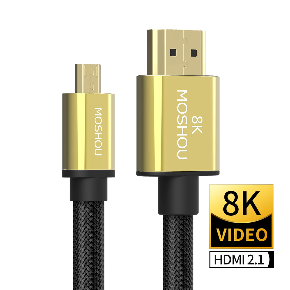 Micro Hdmi To Hdmi-compatible Cable 2.1 3d 8k 1080p High Speed Cable ...
