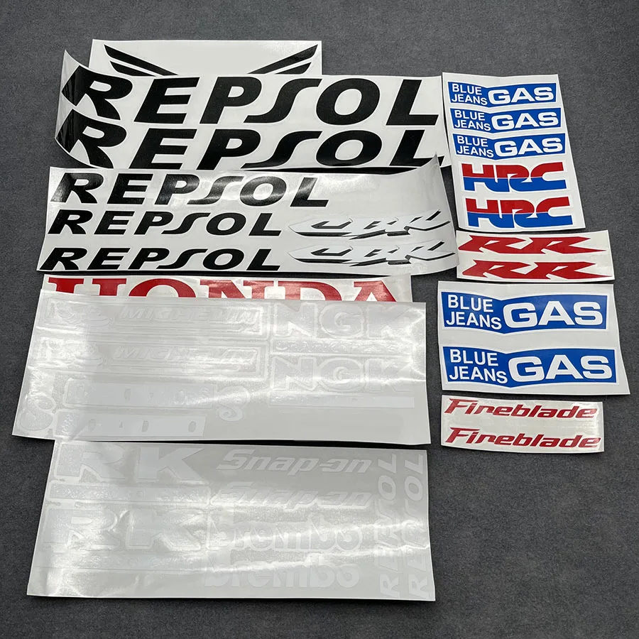 Motorcycle Fairing Kit Decals Repsol Ornamental Cowl Stickers Fuel Gas ...