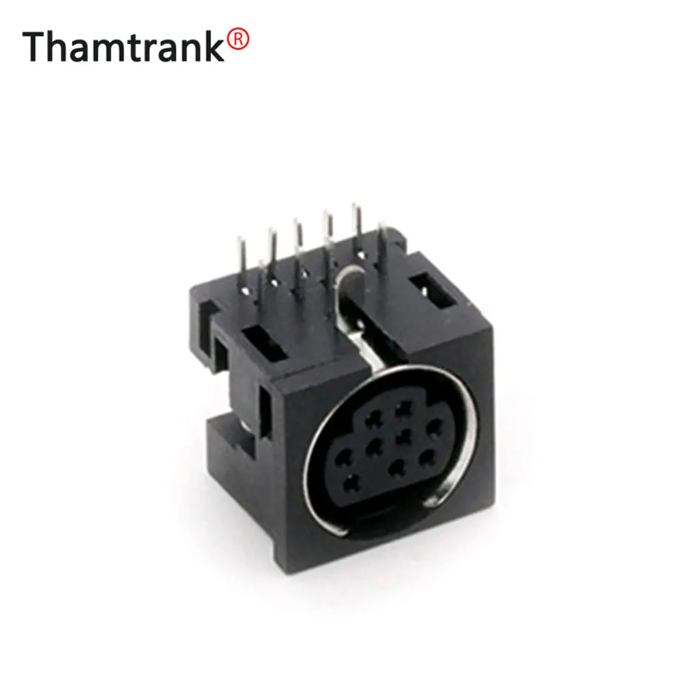 10pcs/lot 9 Pin Mini Din Female Jack Terminals 90 Degree / Right Angle ...