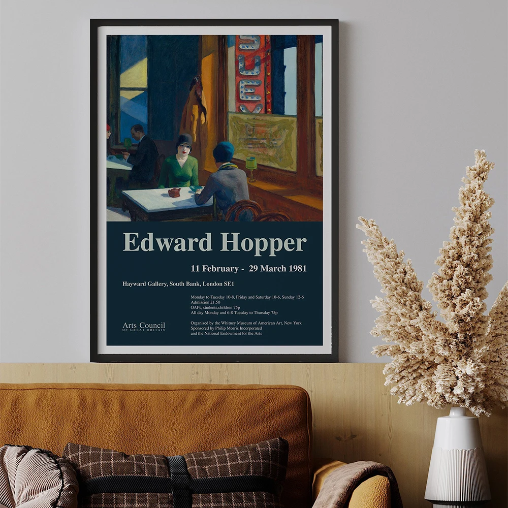 Edward Hooper Museum Exhibition Poster Abstract Print Modern Art Wall ...