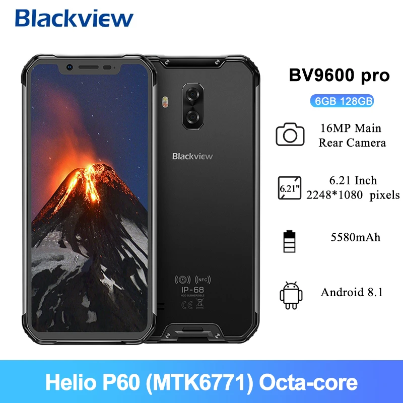 Blackview Bv9600 Pro Ip68 Impermeável Áspero Smartphones 6gb 128gb 6.21 ...