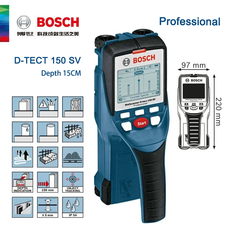 BOSCH-Wall-Detector-Wire-Rebar-Pipeline-Metal-Scanner-Detecting ...
