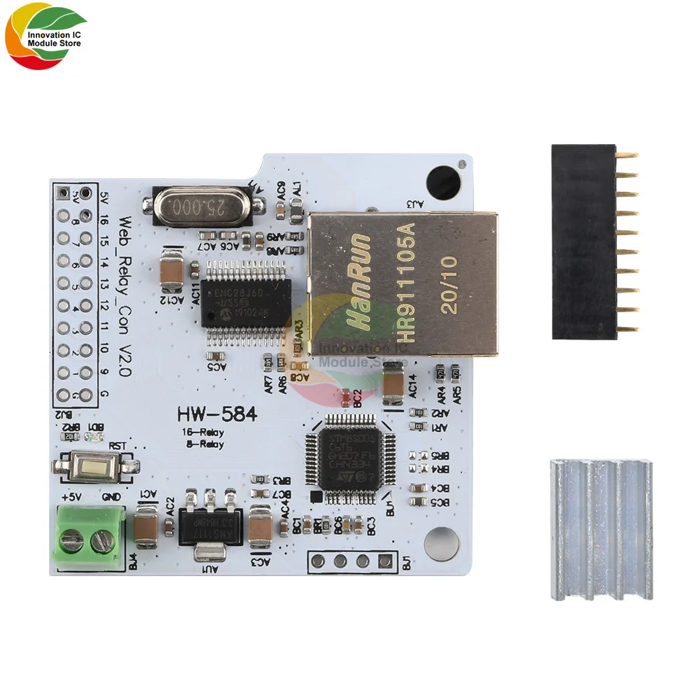 16 Channel ENC28J60 28J60 W5100 RJ45 Network Web Relay Control Switch ...