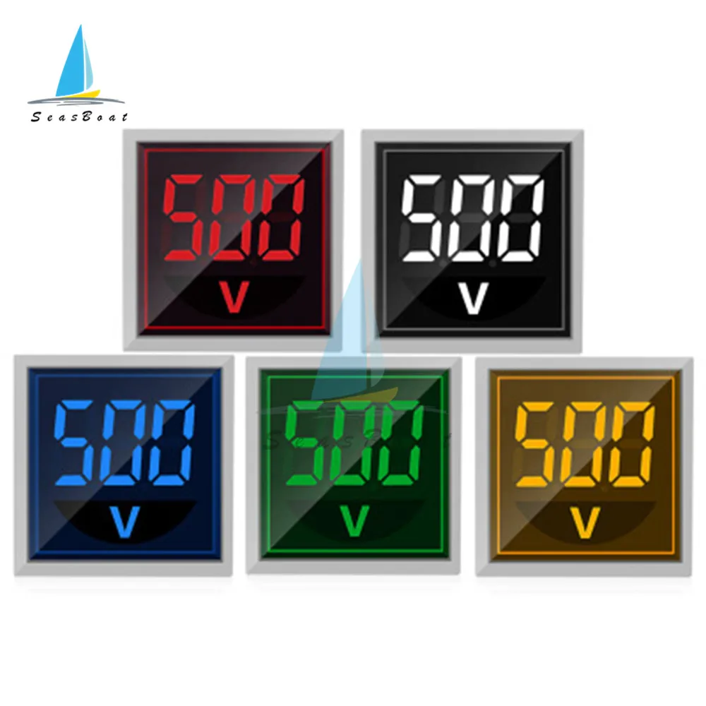 22mm Mini Digital Auto Voltmeter Led Display Square Voltage Indicator ...