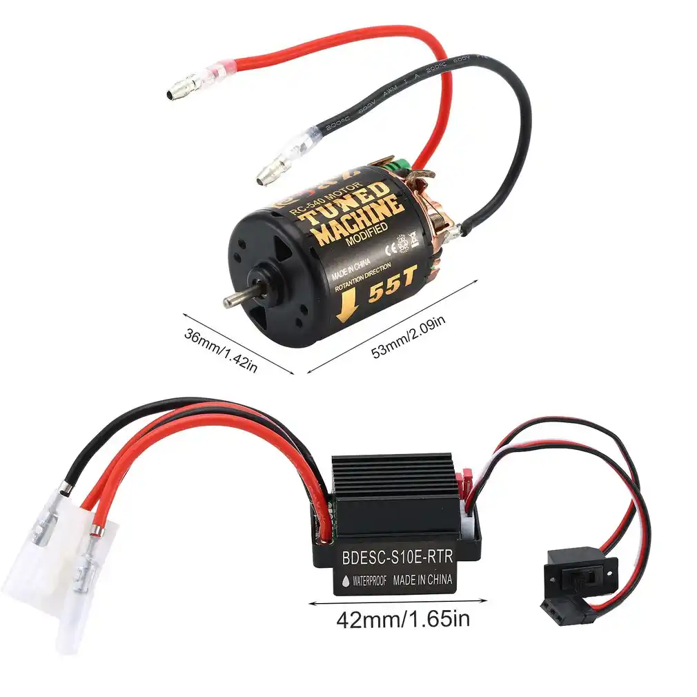 RC 540 35T 45T 55T Brushed Motor With 320 Speed Controller Waterproof ...
