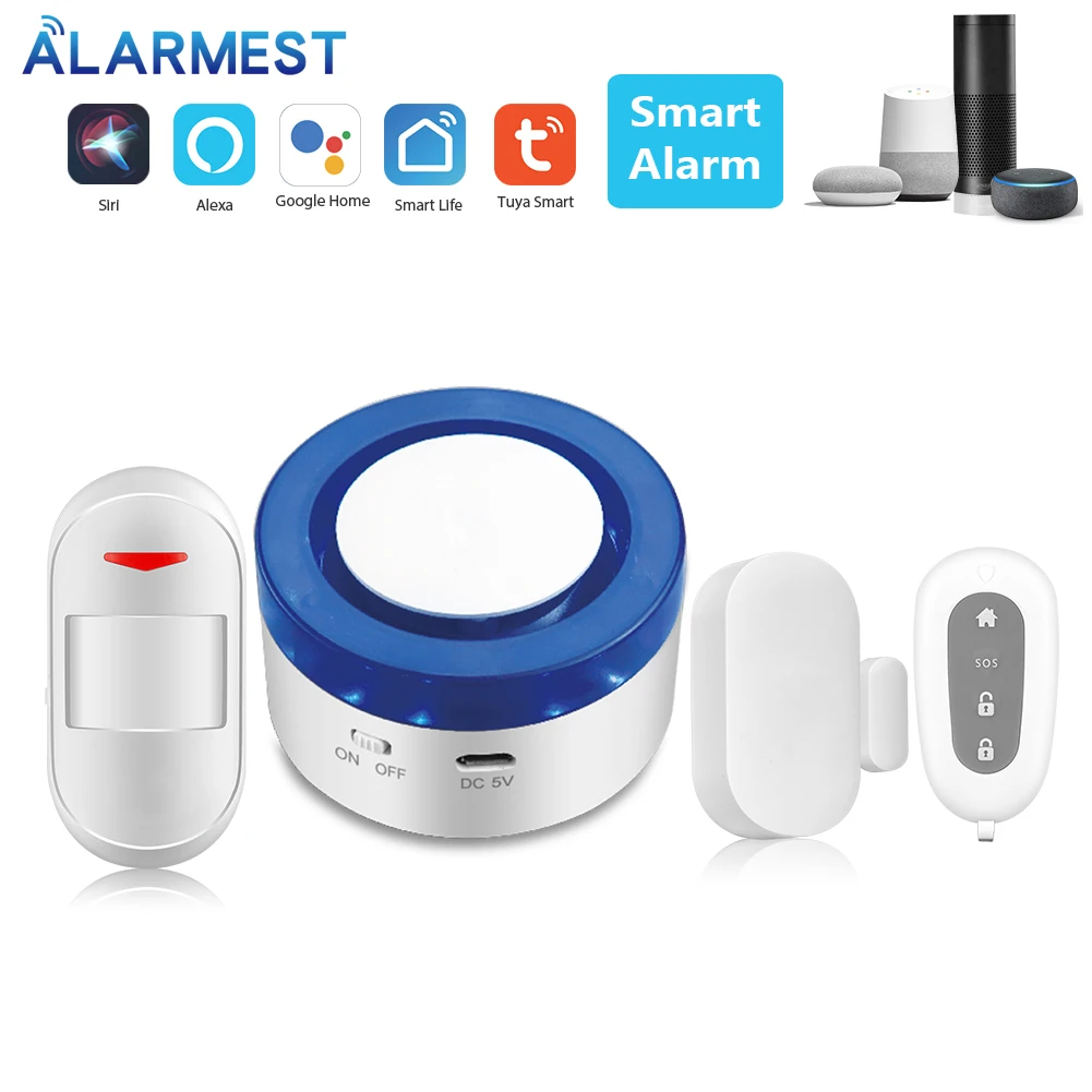 ALARMEST Smart Siren WIFI Alarm mini siren alarm siren motion sensor ...