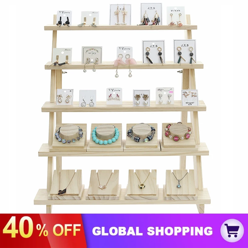 2-Layer-Wooden-Ear-Stud-Holder-Earring-Stand-Display-Rack-Luxury ...