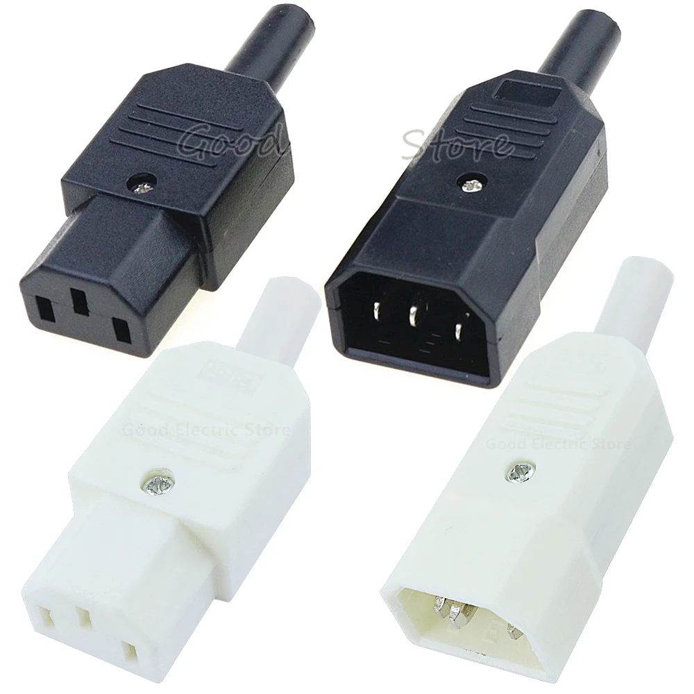 New-Wholesale-Price-10A-250V-Black-IEC-C13-Male-Plug-Rewirable-Power ...