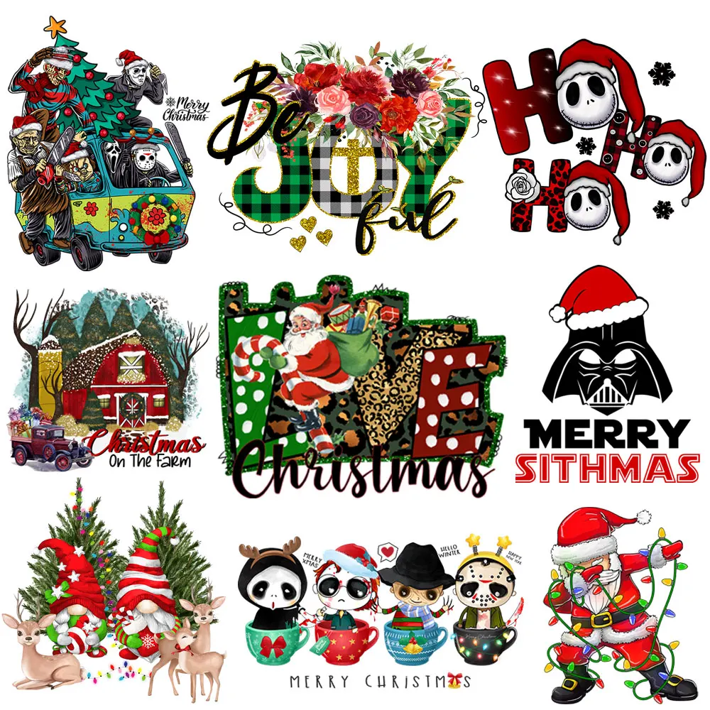 Merry-Christmas-Decor-Iron-On-Patch-For-Clothing-DIY-Christmas-Tree ...