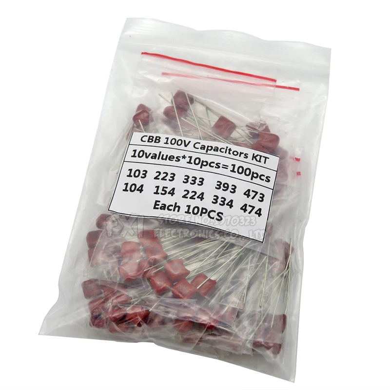 KIT-100PC-10value-10PCS-Metallized-Polyester-Film-Capacitors-CBB ...
