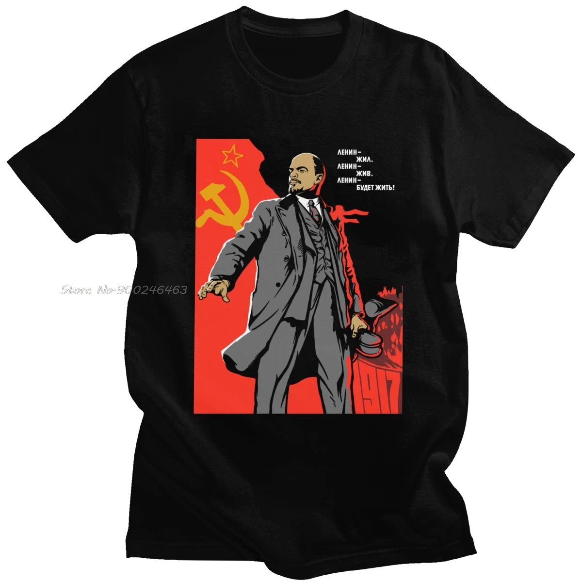 Classic Vladimir Lenin Soviet Ussr Cccp T-shirt Men Short Sleeve ...