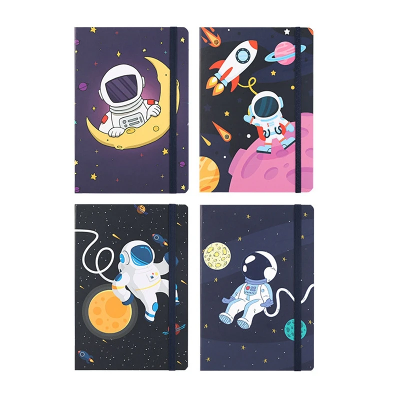 4 PCS Notebooks A6 Space Astronaut Cover Lined Paper Note Books 96 ...