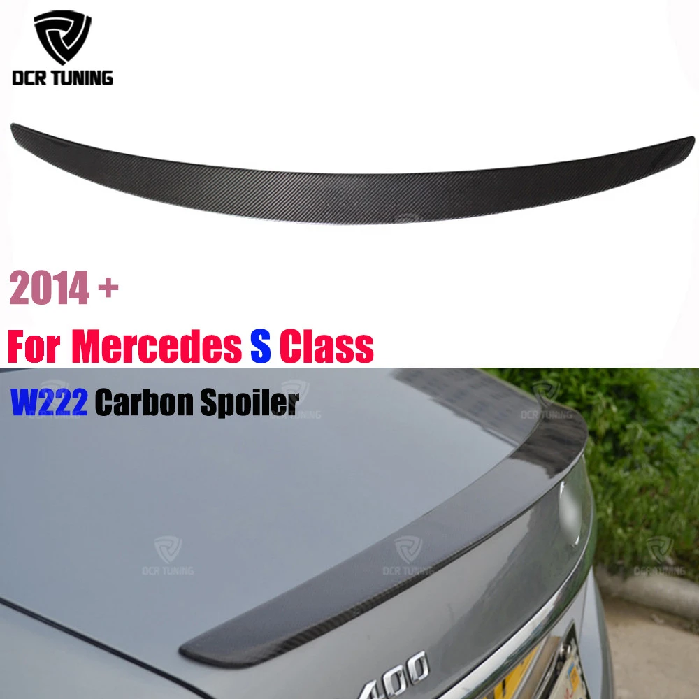 For Mercedes W222 Spoiler S Class S63 Carbon Fiber Rear Trunk Spoiler Wing S300 S350 S400 S500 ...
