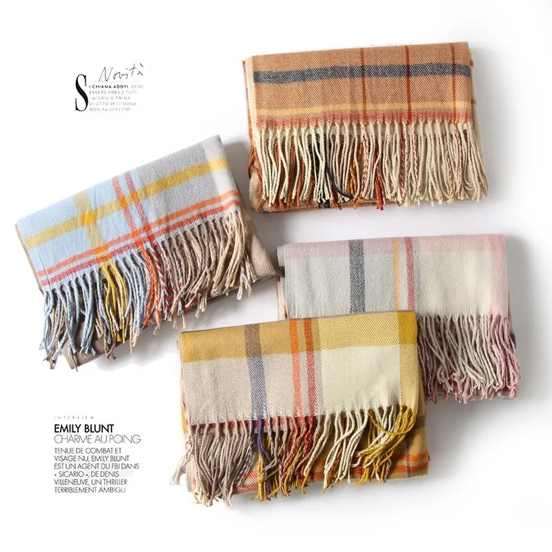 2019 bufanda femenina otoño e invierno salvaje Inglaterra clásica ...