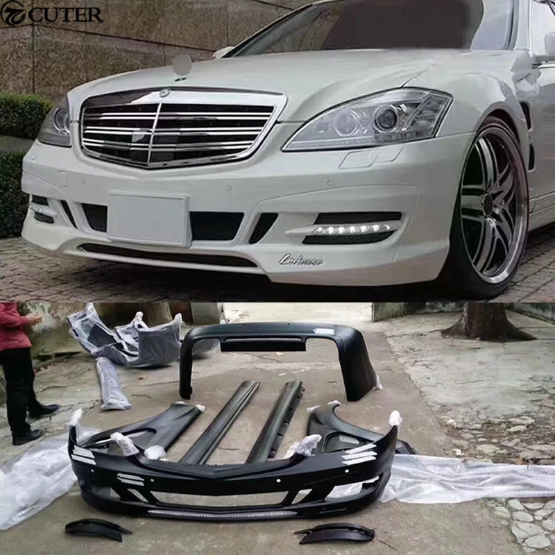 W221 S300 S350 Car Body Kit FRP Front Rear Bumper Side Skirts Fenders ...