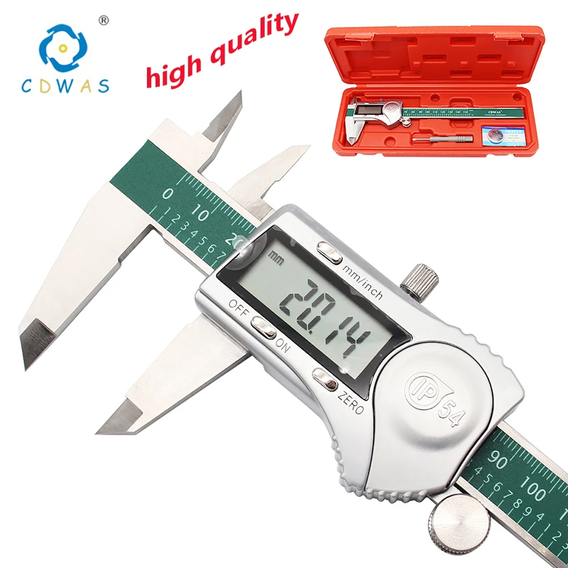 Digital Display Stainless Steel Calipers 0-150mm 1/64 Fraction/mm/inch ...