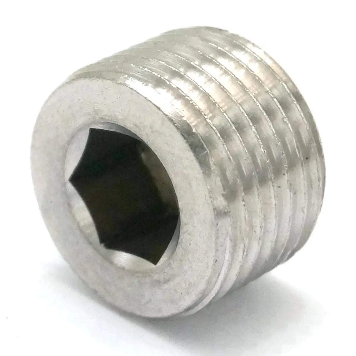 3/8" Npt Male Ss304 Stainless Steel Countersunk End Plug Internal Hex ...