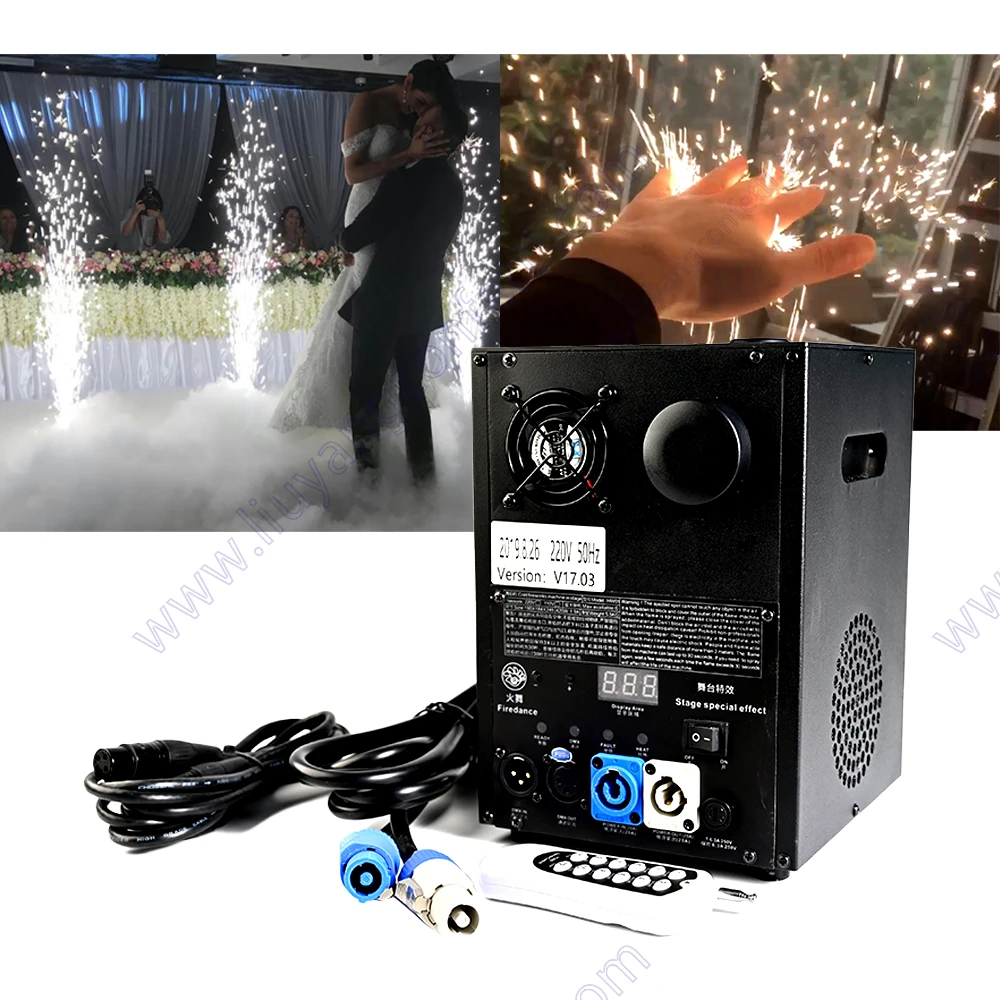 Electric Cold Pyro Fountain Wedding spark Machine DMX Remote Control ...
