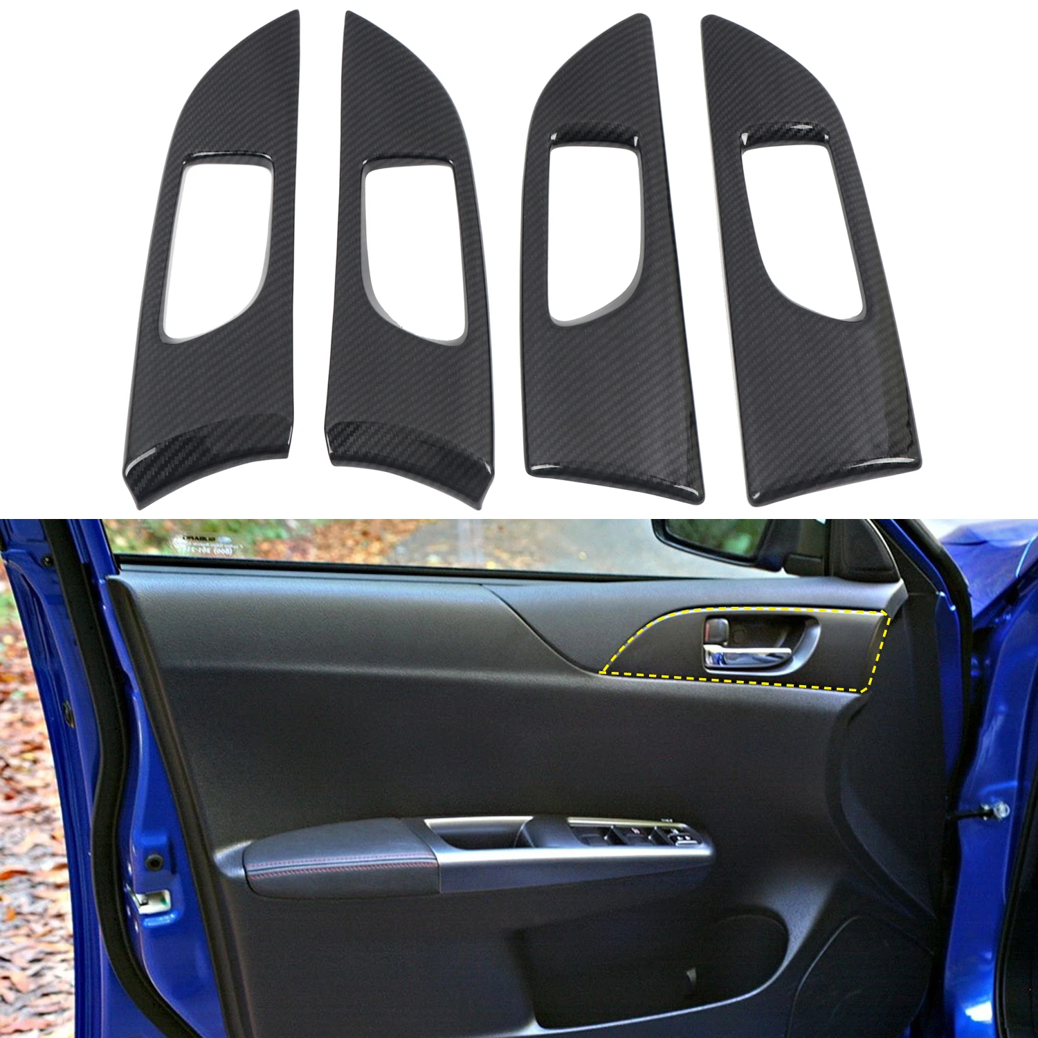 Fit For Subaru Wrx Sti 2007-2011 Car Accessories Abs Carbon Car Door ...
