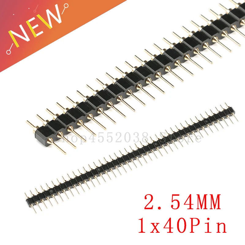 5 Pieces 40Pin Connector Header Round Needle Gold Plated 1x40 Golden ...