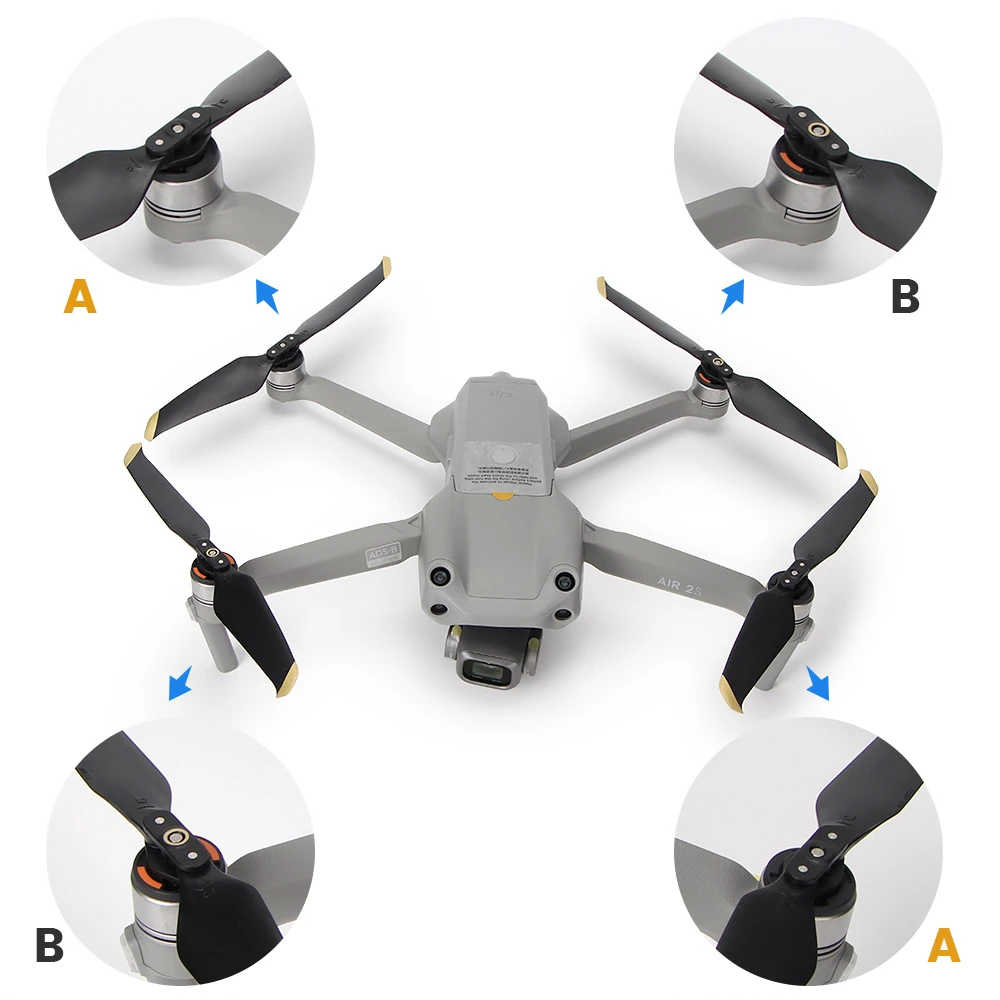 2 paires orange - 4 Paires D'hélices De Drone À Faible Bruit Pour Air ...