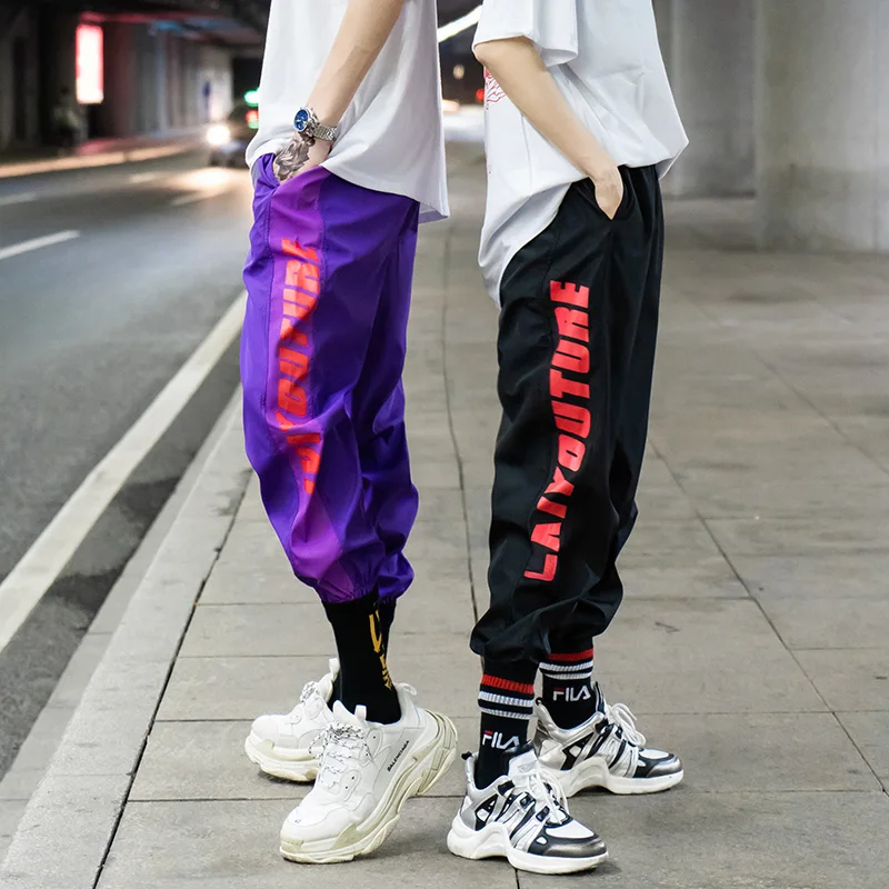 FREE SHIPPING Streetwear Harem Pants Side Anime Print JKP4636