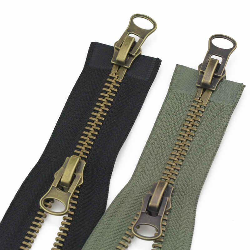 8# 12/15/18/20/25/70/80/90/100/120 cm Metal Bronze zipper open-end ...