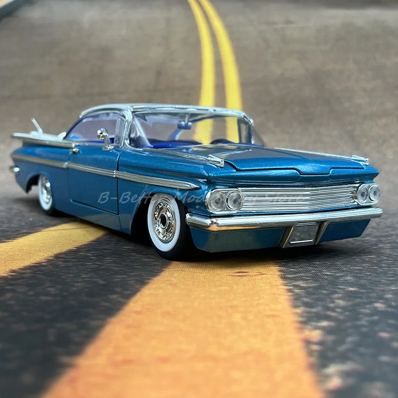 1-24-Diecast-Car-Model-Toy-1959-Chevy-Impala-Miniature-Vehicle-Replica ...