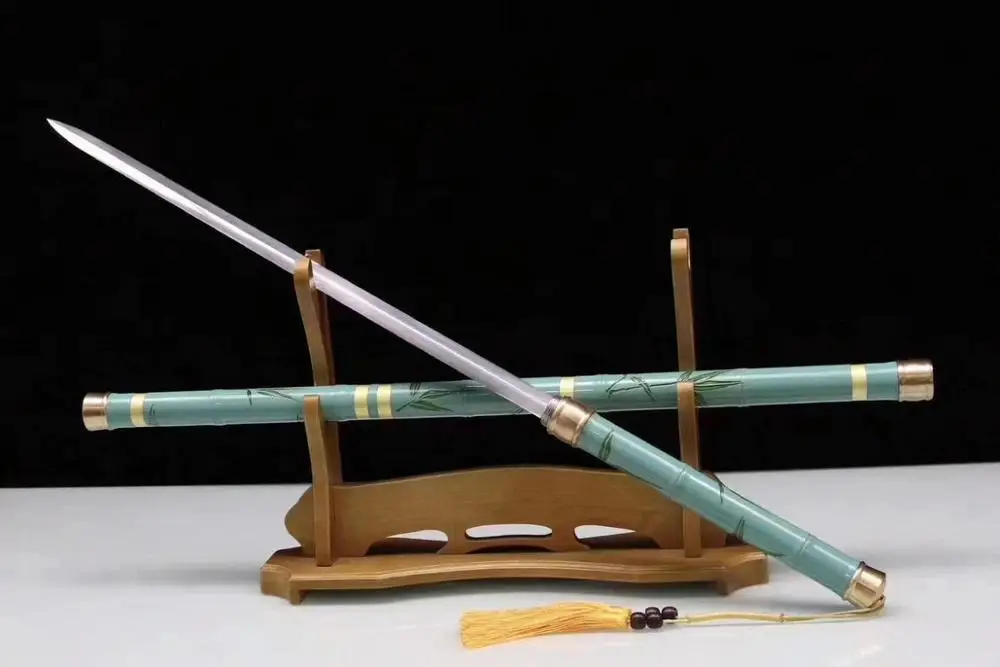 Hand-made Wushu Sword Straight Blade Falchion Spring Steel Knife-edge ...