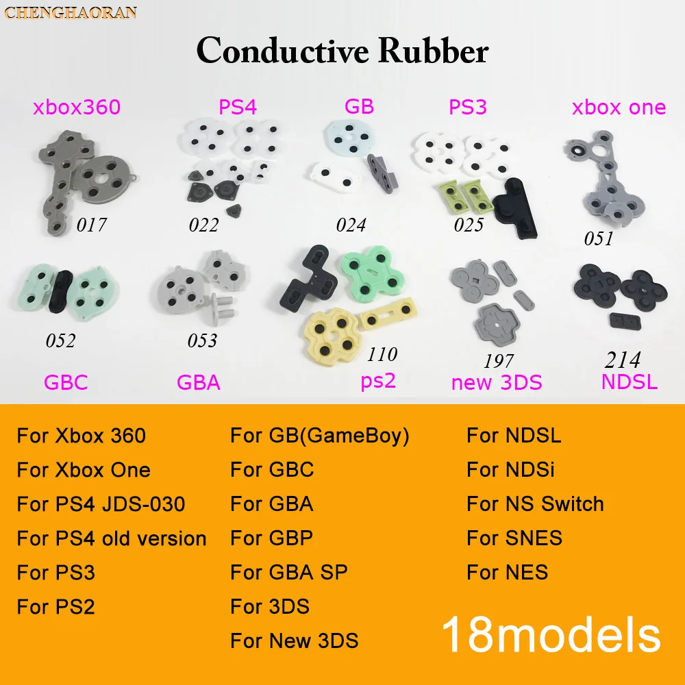 18models-1sets-Game-Repair-parts-Conductive-Rubber-Silicone-pad-for ...