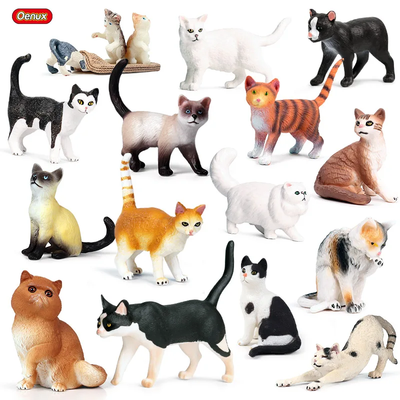 Oenux Lovely Pet Cat Model Action Figure Persian Cat Kitty Bobtails ...