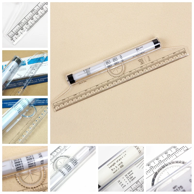 Multi purpose Clear Metric Parallel Drawing Rolling Ruler Measurement ...