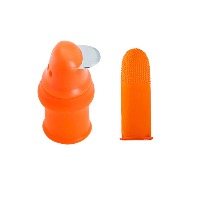Silicone Finger Protectors Fingerstall with Blade For Vegetable Fruits ...